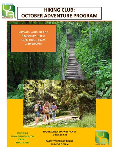 New Milford Youth Agency: HIKING CLUB : OCTOBER ADVENTURE PROGRAM
